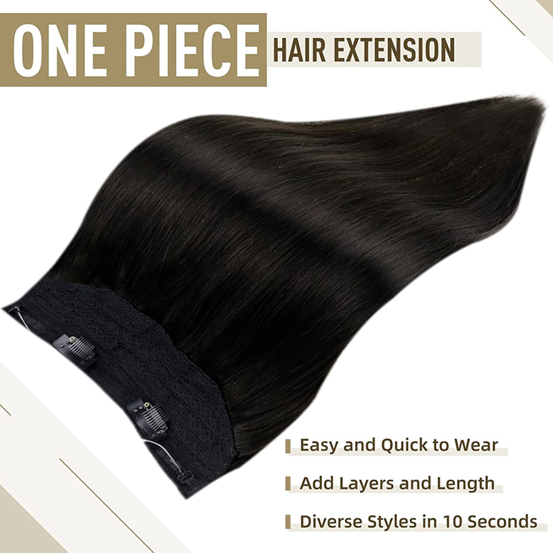 Halo Human Hair Extension 100g Off Black #1B Invisible Halo Hair Extensions