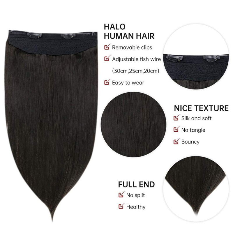 Halo Human Hair Extension 100g Off Black #1B Invisible Halo Hair Extensions