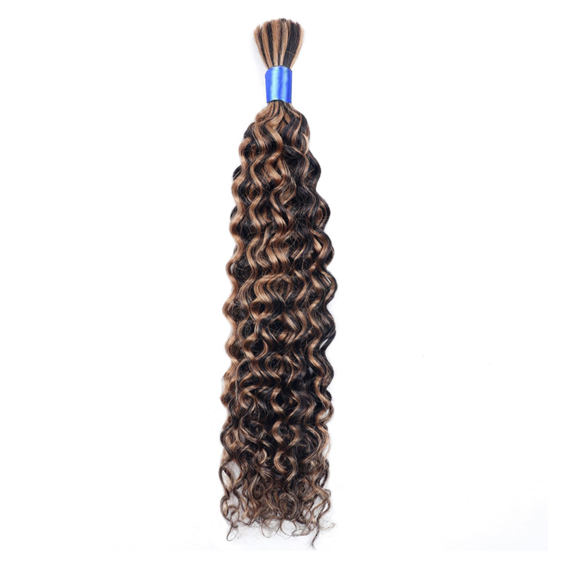 Water Wave Bulk Human Hair Extension For Braiding #1B/30 100% Human Hair